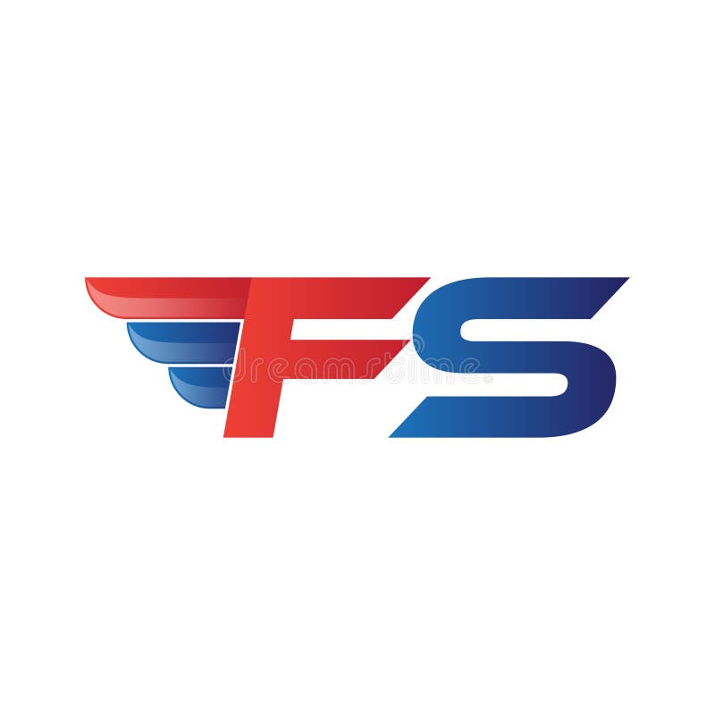 Fast Initial Letter FS Logo Vector Wing Stock Vector - Illustration of ...