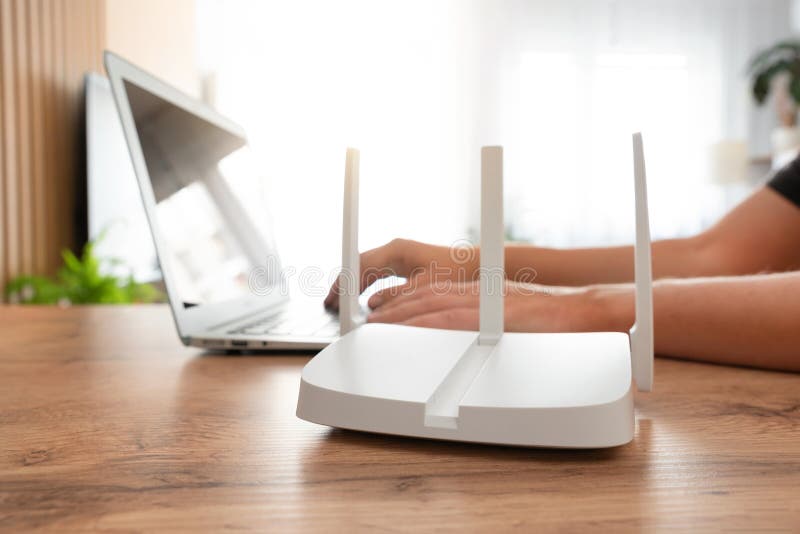 Modern Wifi Router with a Speedometer. Internet Speed Stock Image ...