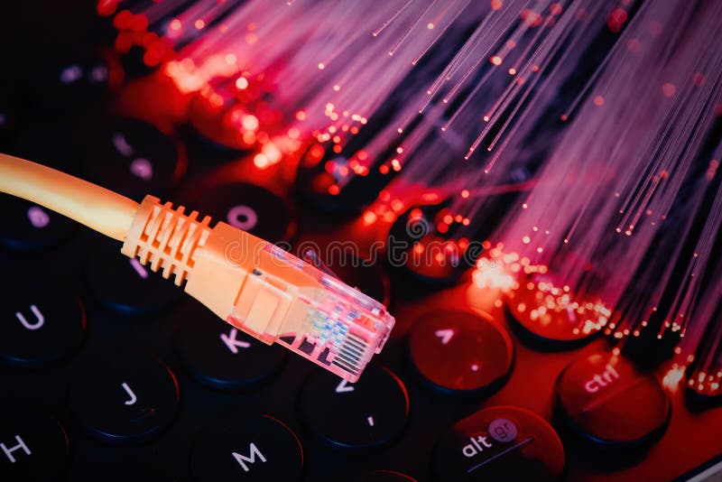 Fast Internet Concept with Optical Fiber Stock Image - Image of ...