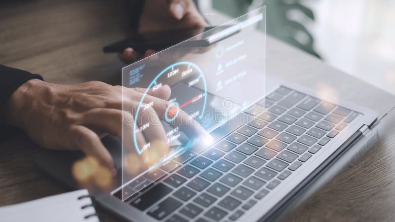 Fast Internet Connection with Metaverse Technology Concept, Hand ...