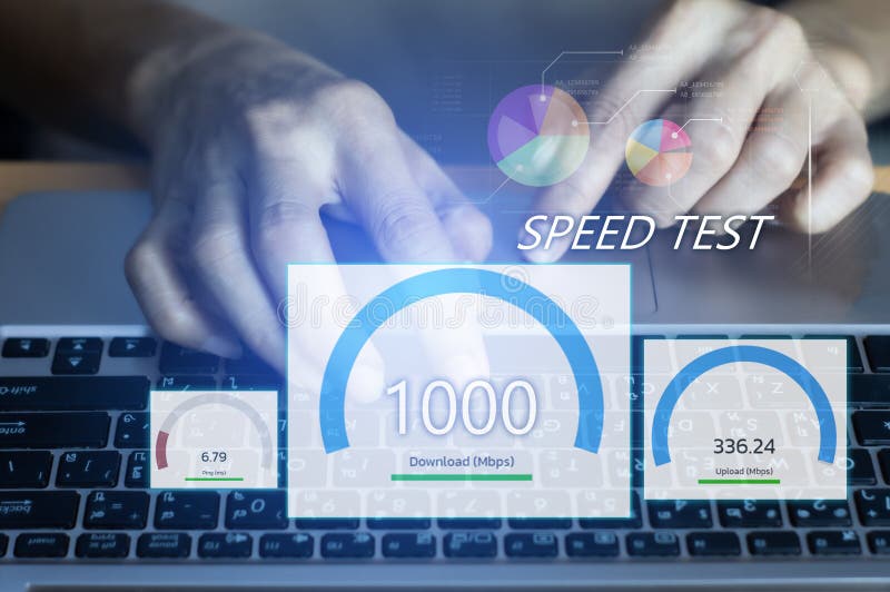Fast Internet Connection Speedtest Network Bandwidth Technology Man ...