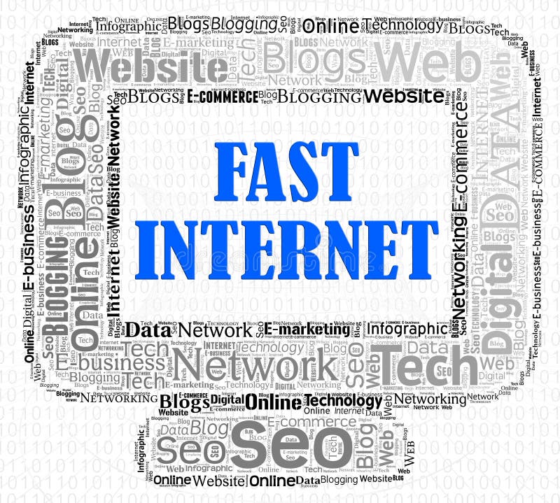 Fast Internet Indicates High Speed and Computers Stock Illustration ...