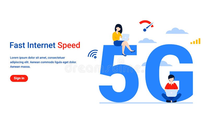 Fast Internet Speed Concept Computer Stock Vector - Illustration of ...