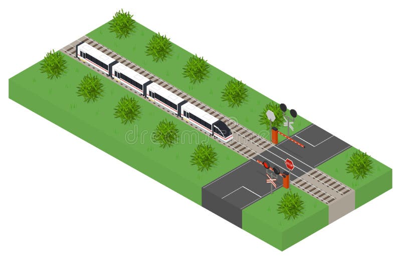 Fast Isometric Modern Train. Public Transport Stock Vector ...