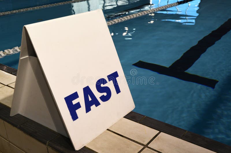 Fast Lane Sign in Swimming Pool Stock Photo - Image of achievement ...