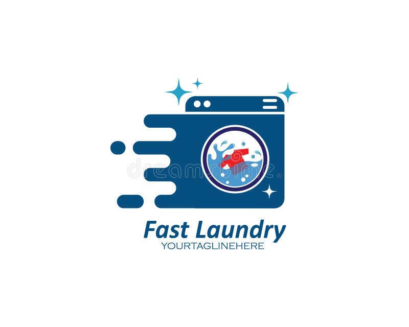 Fast Laundry Logo Vector Icon Illustration Design Stock Vector ...