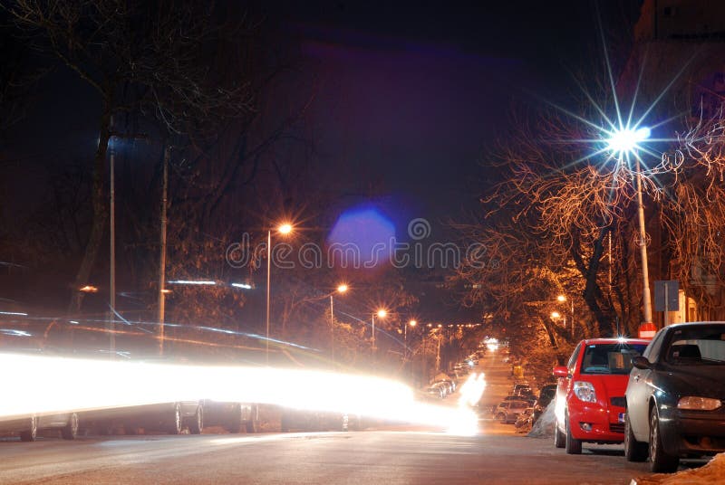 Lightning Fast On A Stormy Summer Night. A Field With Poles And ...