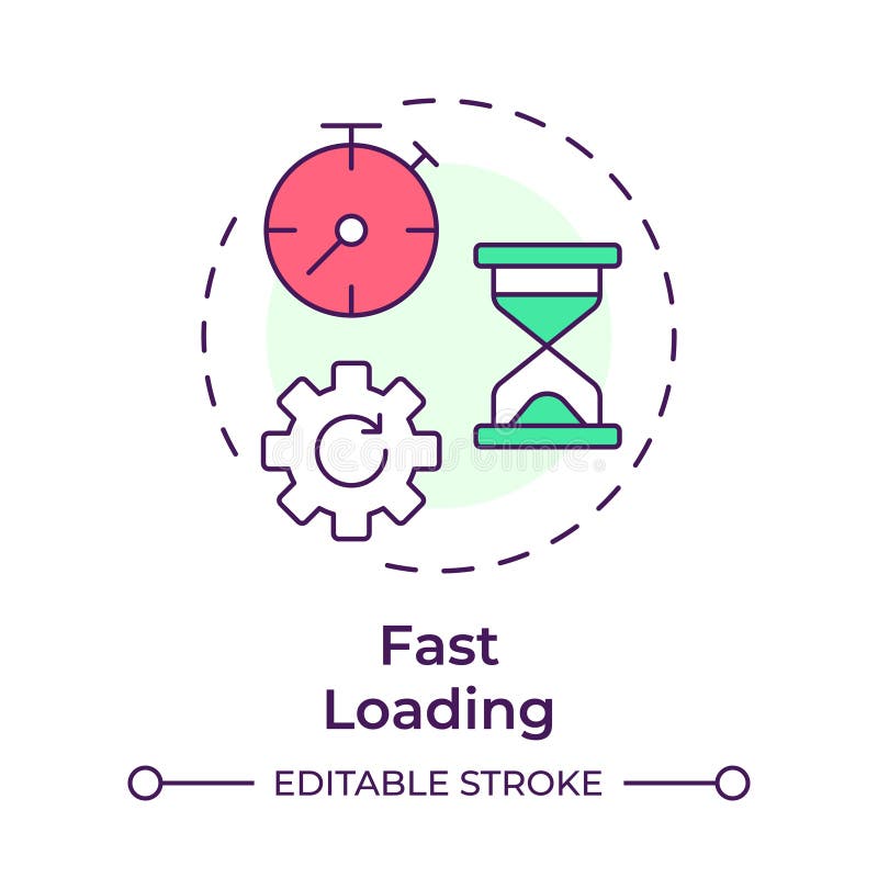 Fast Loading Multi Color Concept Icon Stock Illustration - Illustration ...
