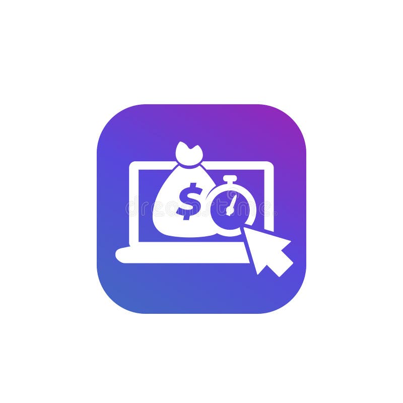 Fast Loan Online Icon, Vector Stock Vector - Illustration of easy ...