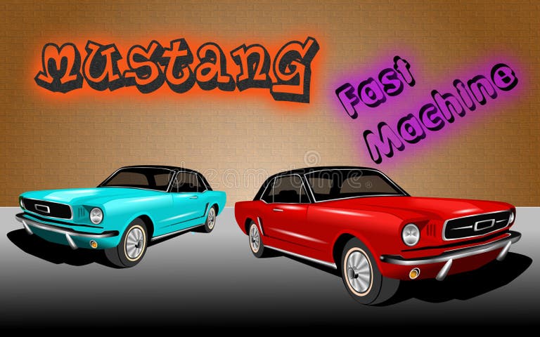 Fast machine Mustang stock illustration. Illustration of design - 1773653