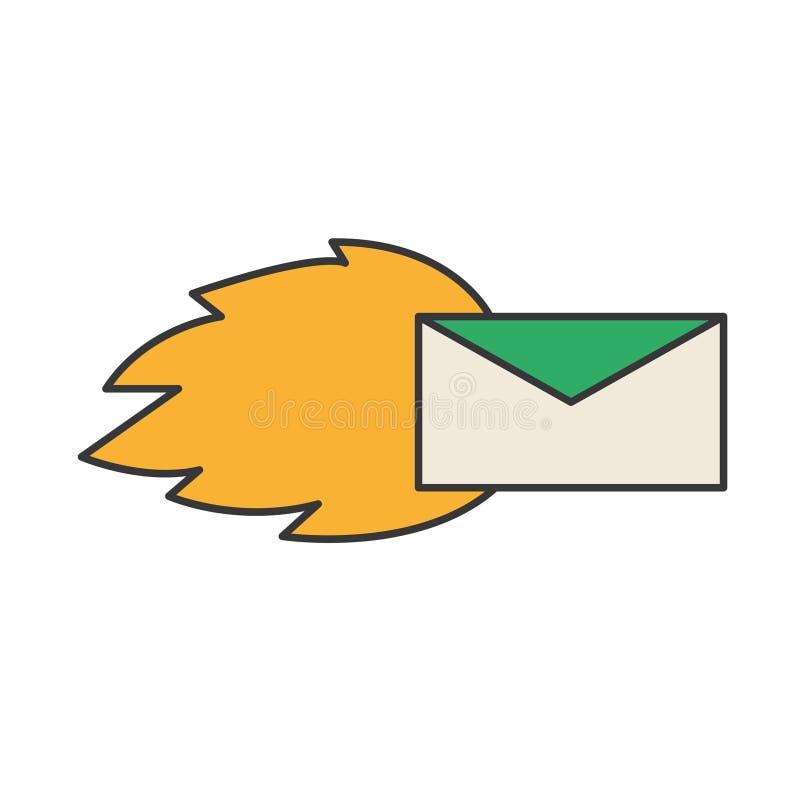 Fast Mail with Flames. Vector Stock Illustration - Illustration of ...