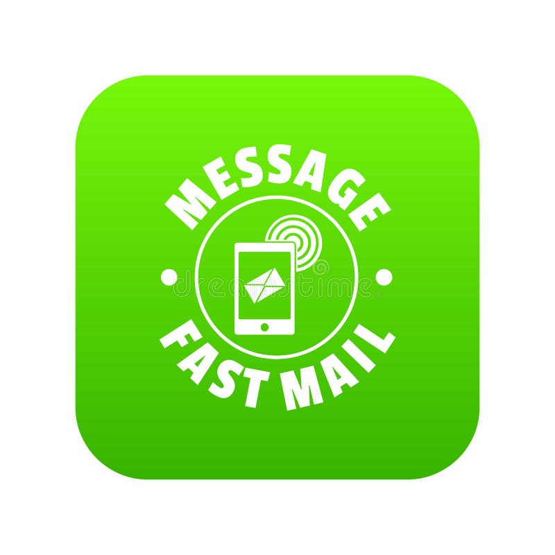 Fast Mail Icon Green Vector Stock Vector - Illustration of container ...