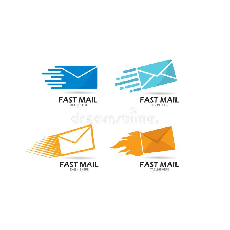 Fast Mail Logo Vector Icon Illustration Stock Vector - Illustration of ...