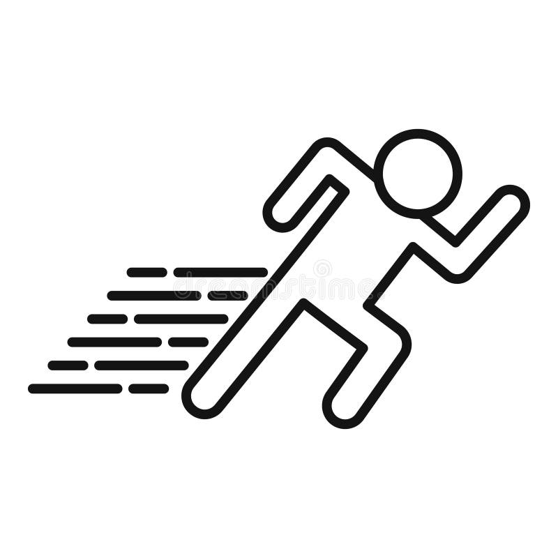 Fast Man Run Icon Outline Vector. Velocity Character Stock Illustration ...