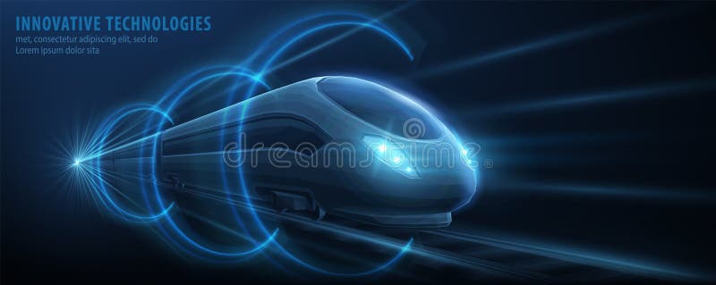 Fast Modern Express Passenger Train No High Speed Railway in Hyperloop ...