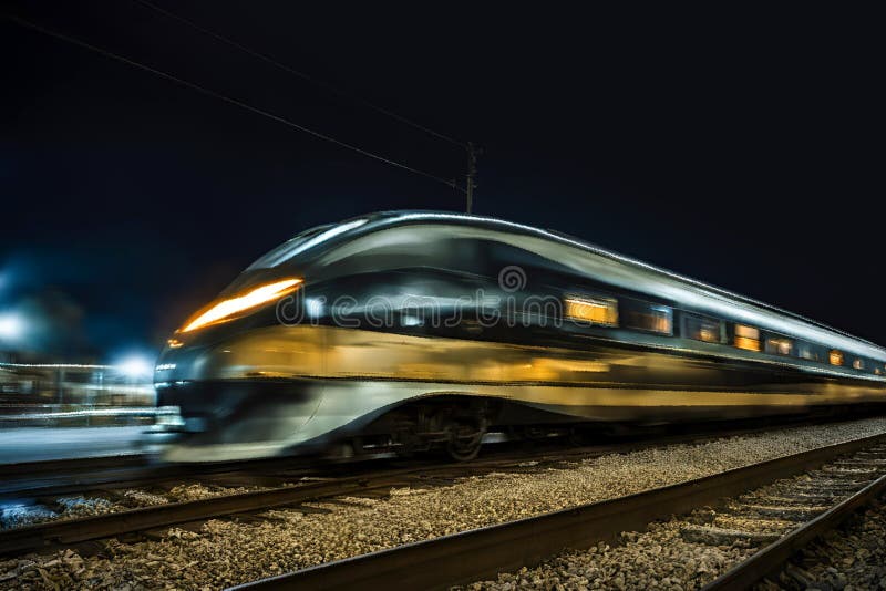 Fast Train Passing through the Train Station. Stock Illustration ...