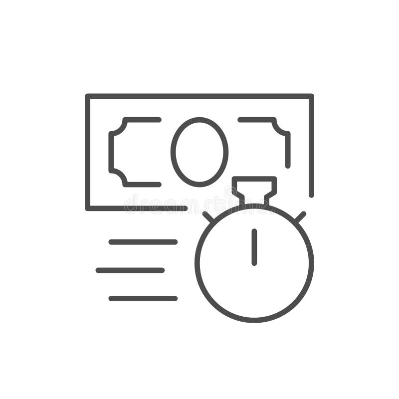 Fast Money Line Outline Icon Stock Vector - Illustration of service ...