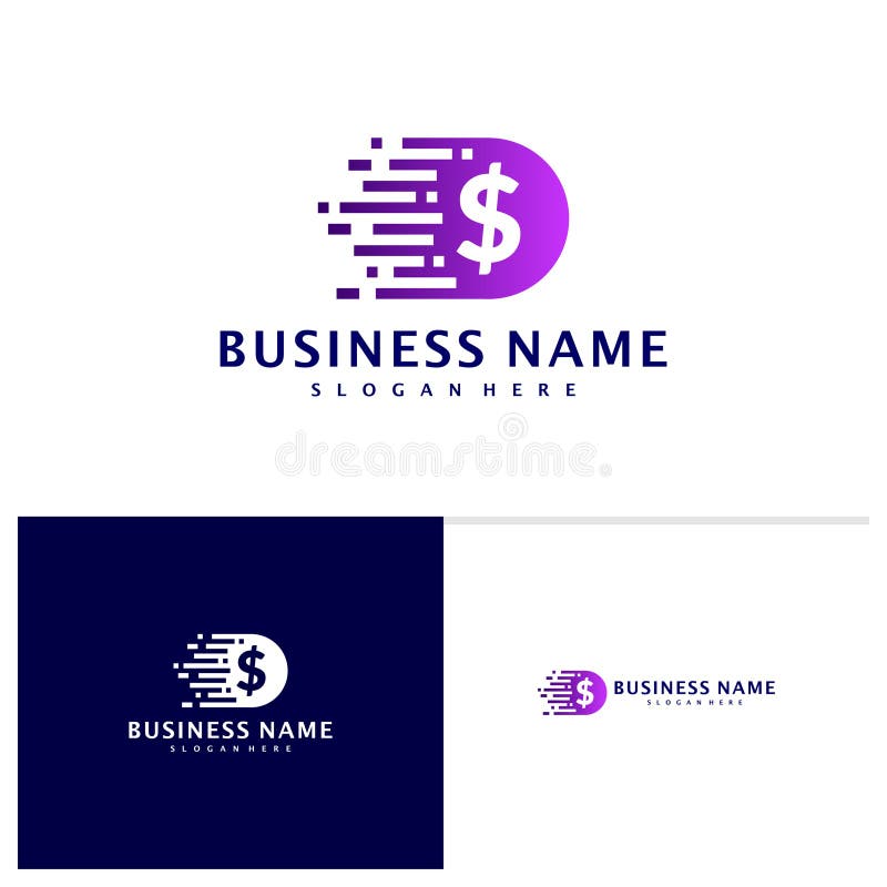 Fast Money Logo Design Concept Vector. Fast Coin Logo Template Stock ...