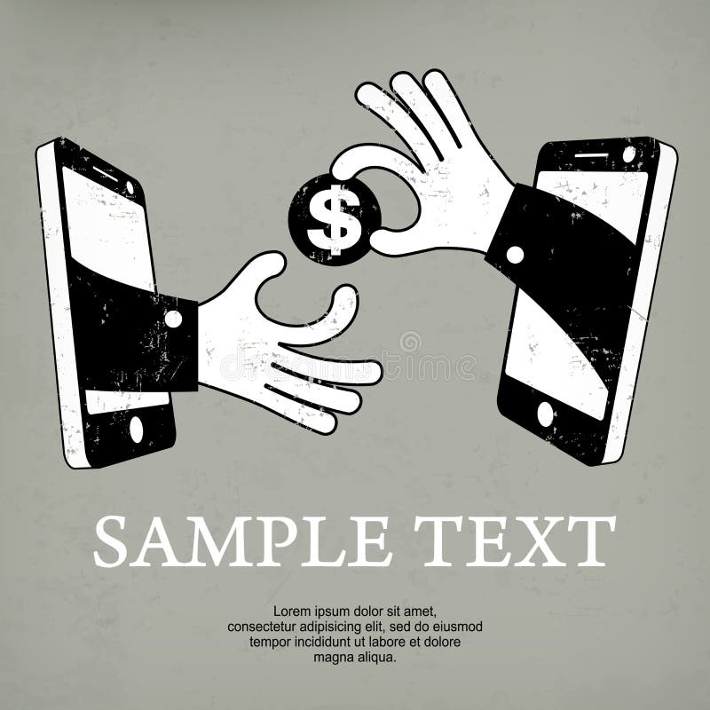 Fast Money and Mobile Equipment in Hand Stock Vector - Illustration of ...