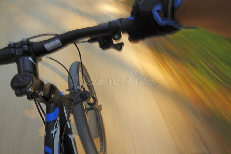 Fast Motion Mountain Bike on a Road Stock Image - Image of movement ...