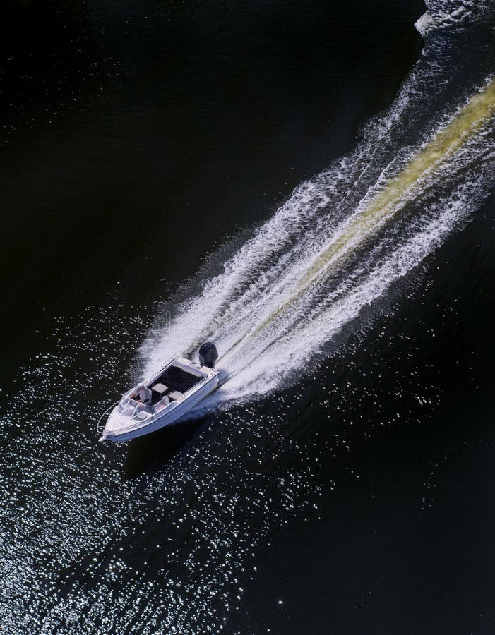 Fast Motor Boat on a Dark Water Surface Stock Image - Image of river ...