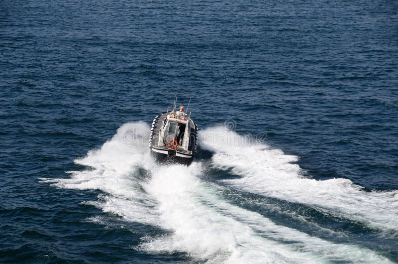 Fast motorboat on the sea stock image. Image of industry - 56840157