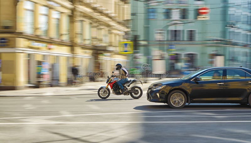 Fast Motorcycle Riding Around the City Stock Image - Image of fast ...
