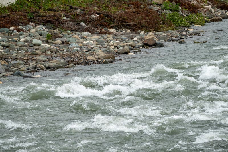 Fast Mountain Stream with Rocky Shores Stock Photo - Image of outside ...