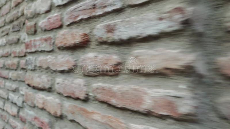 Fast Movement Along an Old Brick Wall Stock Footage - Video of masonry ...