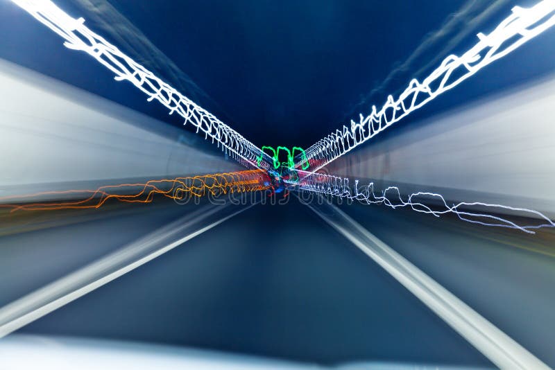 Fast-moving blur tunnel stock image. Image of orange - 60233445