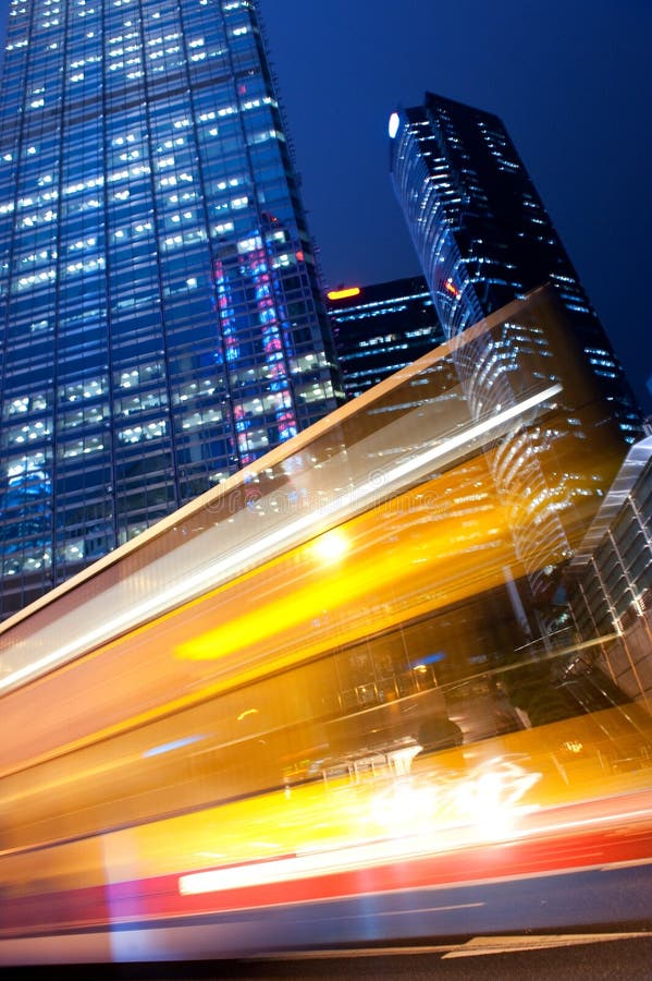 Fast moving bus at night stock image. Image of futuristic - 11947767