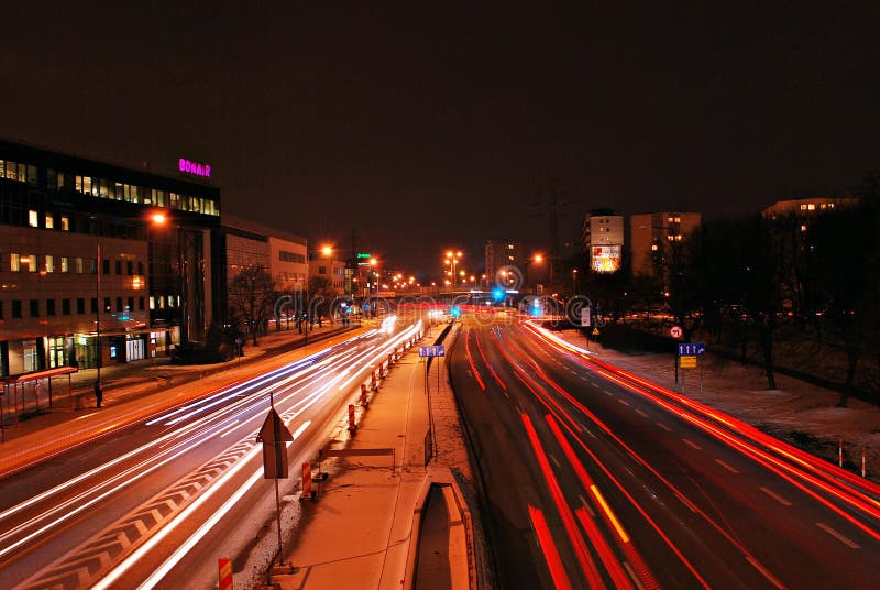 Fast Moving Car Light in City at Night Editorial Photo - Image of ...