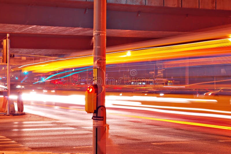 Fast Moving Car Light in City at Night Stock Photo - Image of landscape ...