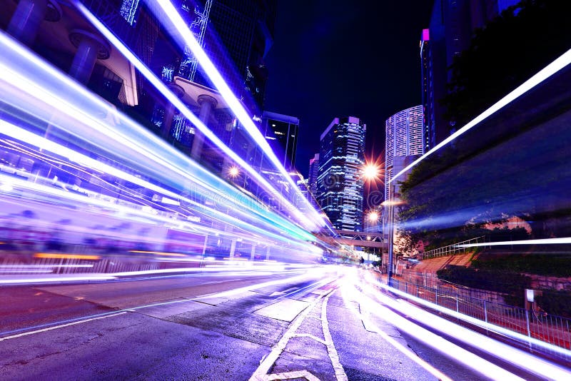 Fast Moving Car Light in Hong Kong Stock Photo - Image of fast, busy ...
