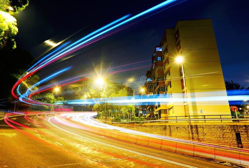 Fast Moving Car Light on Road Stock Photo - Image of road, night: 38805346