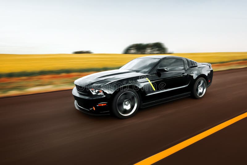 Fast Moving Car. Mustang. Fast-moving Car on the Road. Great Image for ...