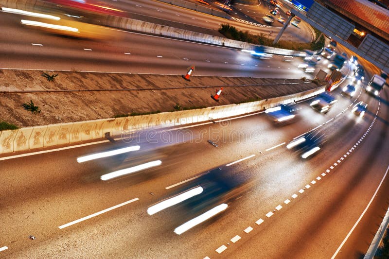 Fast moving cars at night stock photo. Image of cars - 11994484