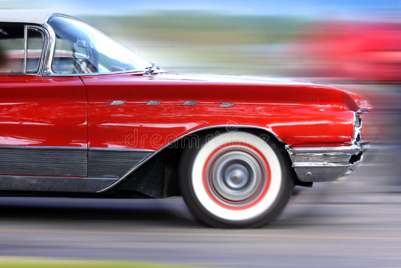Fast Moving Classic Red Car Stock Image - Image of restored, show: 17792169