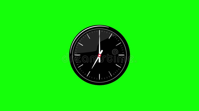 Fast Moving Clock Animation with Green Screen Stock Video - Video of ...