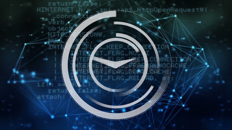 Moving Clock with Processing, Scope Scanning and Network Connection Stock Footage - Video of ...
