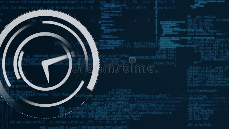 Moving Clock with Processing, Scope Scanning and Network Connection Stock Footage - Video of ...
