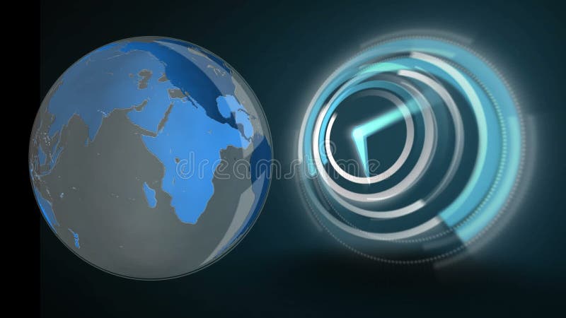 Fast Moving Clock and Globe Spinning Stock Video - Video of graphic ...