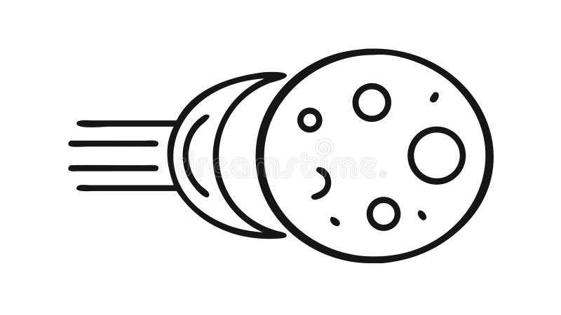 Fast Moving Comet Icon, Celestial Object in Motion Graphic , Vector ...