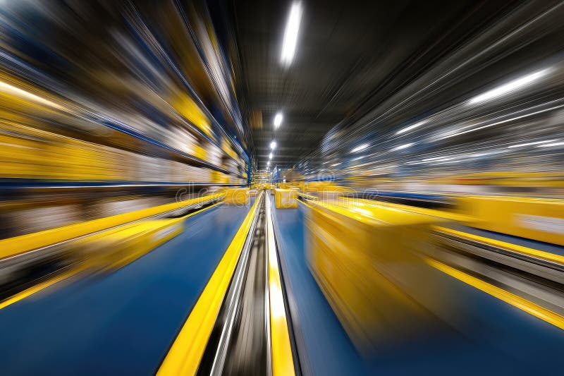 High-Speed Automated Warehouse Stock Illustration - Illustration of ...