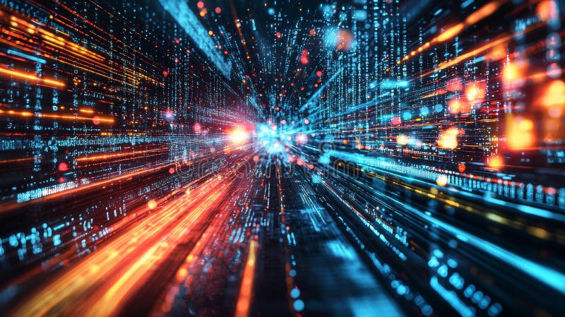 Fast Moving Data Stream High Tech Digital Environment Stock Photos ...