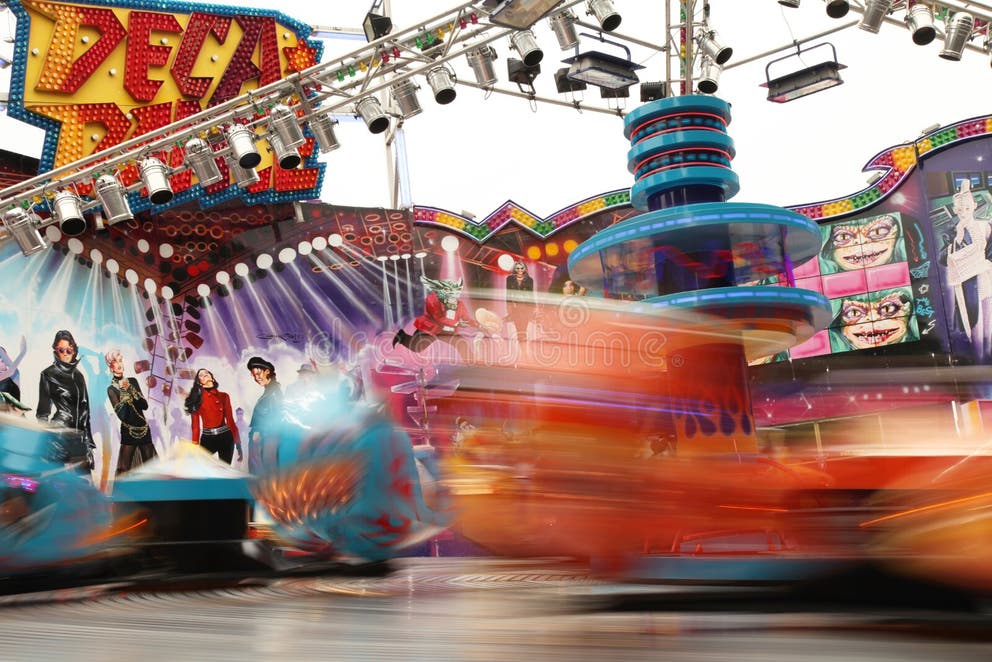 Fast moving funfair editorial stock image. Image of amusement - 20022474