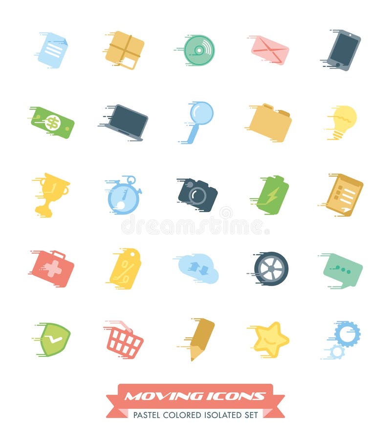 Fast Moving Icons Collection Stock Vector - Illustration of direction ...