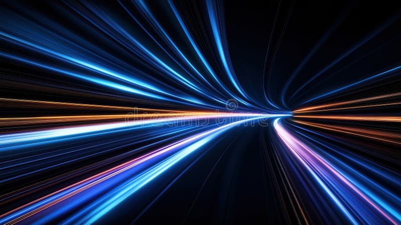 Fast Moving Light Rays, Stripes Create Dynamic Abstract Speed Lines ...