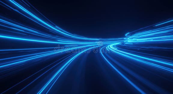 Fast-moving Lines of Light, Technology Concept Stock Illustration ...