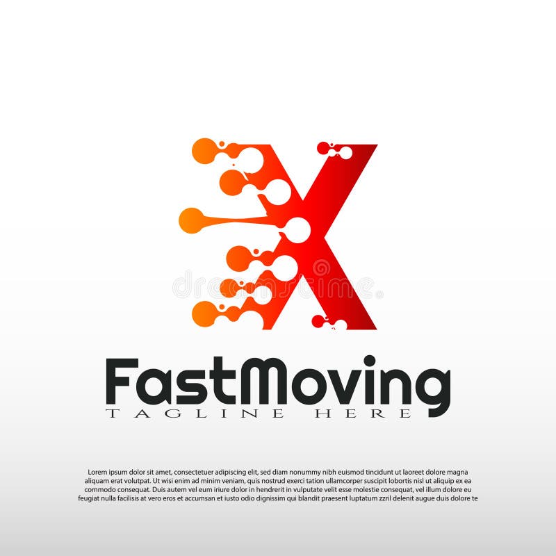 Fast Moving Logo with Initial X Letter Concept. Movement Sign ...